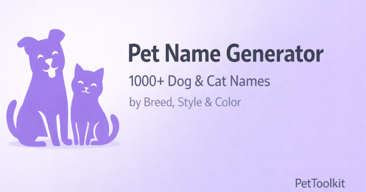 Pet Name Generator - Dogs & Cats | PetToolkit